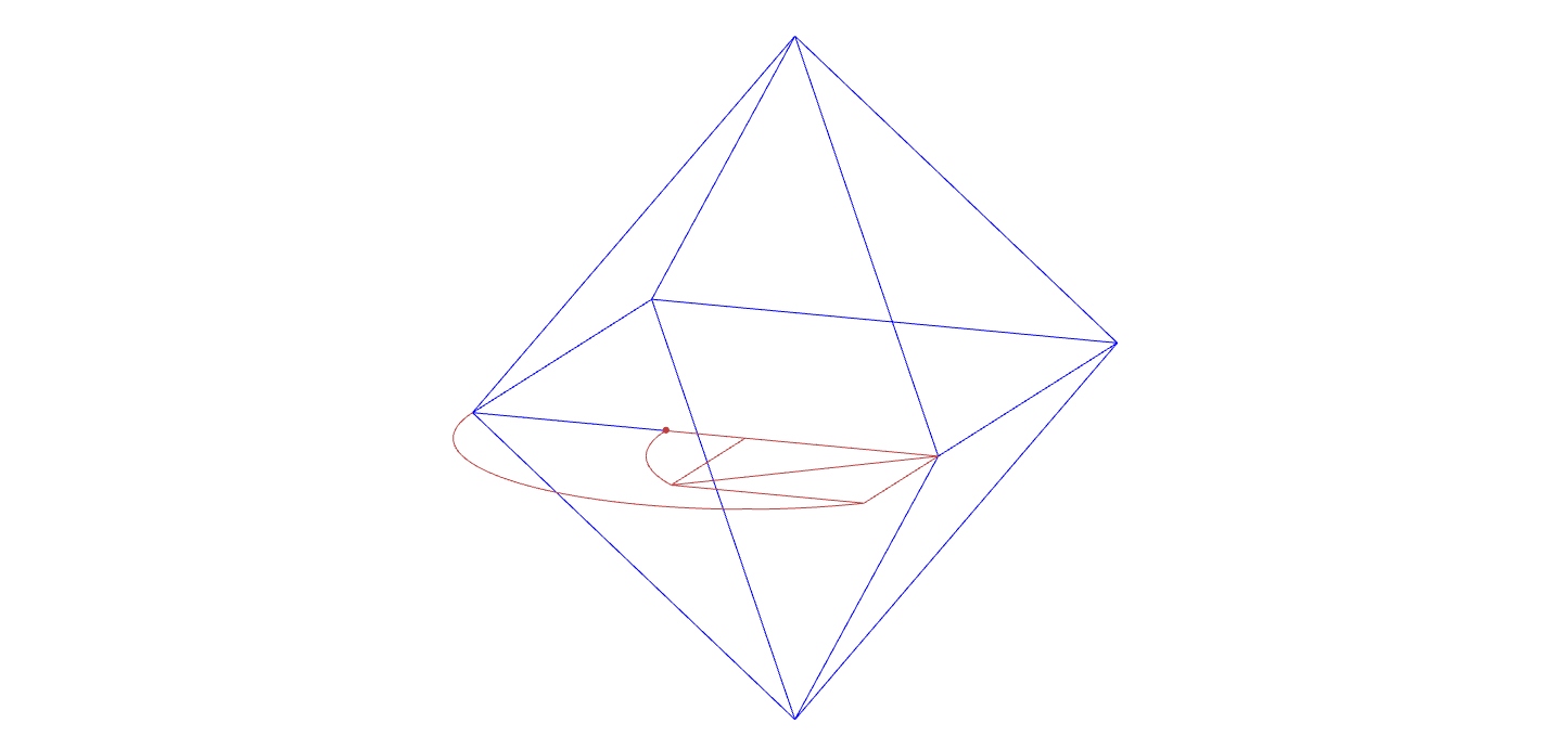 inside the octahedron – moving geometry